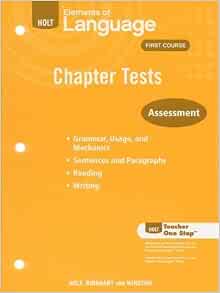 Holt Elements of Language First Course Chapter Tests: Various ...