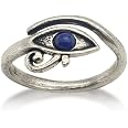 MUSEUM REPRODUCTIONS Egyptian Eye of Horus Ring with Lapis - Adjustable ...