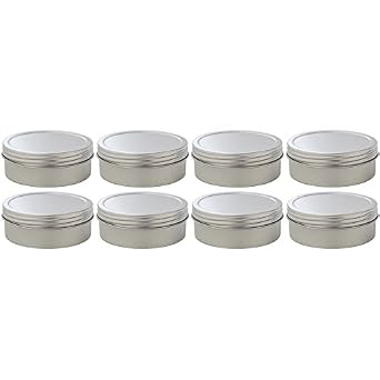 Amazon.com: 4 oz Metal Steel Tin Flat Container with Tight Sealed Twist ...