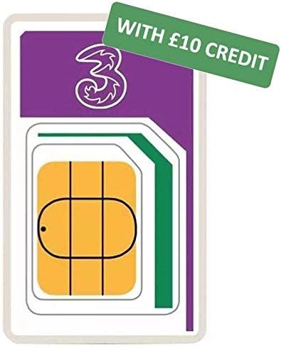 Three Mobile International Pay As You Go SIM with £10 Pre-loaded Credit ...