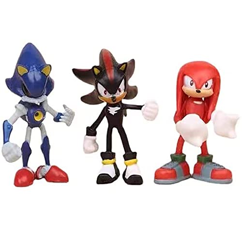 6 Pack Sonic The Hedgehog Action Figures, Sonic Action Figure Set ...