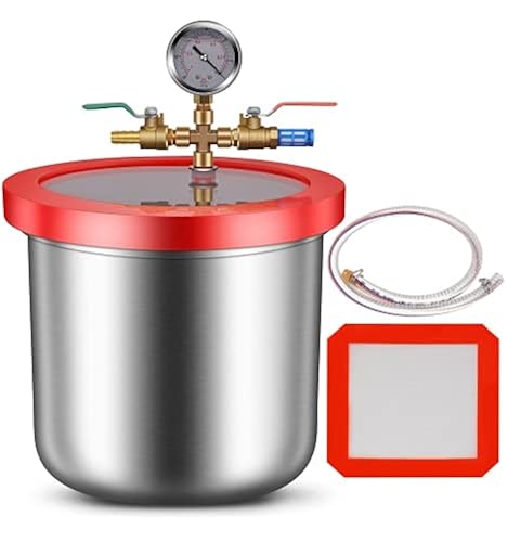 2 Gallons Stainless Steel Vacuum Chamber Kit Air Degassing Chamber Kit ...