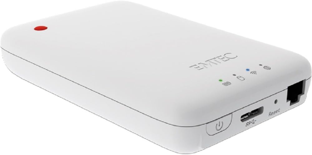Emtec Disque dur connecté Wi-Fi USB3.0 (3.1) HDD 2.5 pouces P600 500GB ...