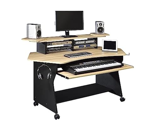 IM100 Series Music Studio Desk Workstation with 2 x 4U Rack (Natural ...