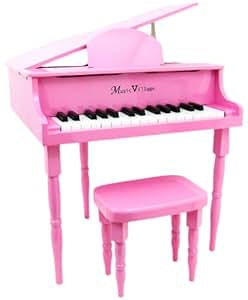 Amazon.com: Hot Pink "Baby" Grand 30 Key Childs Piano With Bench ...