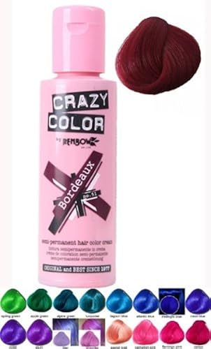 Crazy Color BORDEAUX 51 Semi Permanent Liquid Cream Hair Colour Dye ...