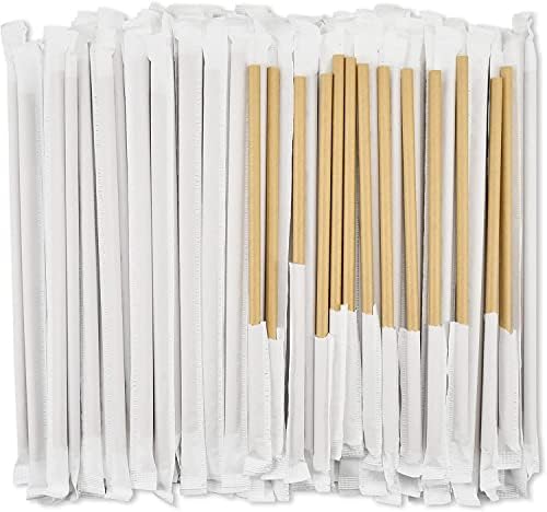 AYF 100 Kraft Paper Straws Individually Wrapped Biodegradable Drinking ...