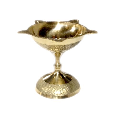 Buy Rastogi Handicrafts Brass Diya (Yellow, 3-inch Height) Online at ...