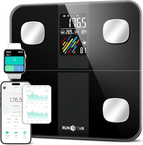 Runstar Smart Scale for Body Weight and Fat Percentage, High Accuracy ...