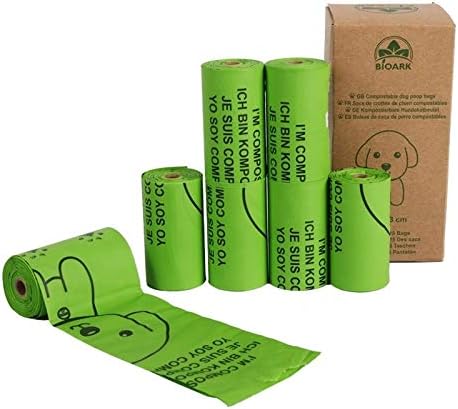 BIOARK 100% Compostable Doggy Poo Bags, Pet Waste Bags, 120 Count, 8 ...