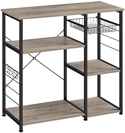 VASAGLE ALINRU Kitchen Baker’s Rack, Coffee Bar, Microwave Oven Stand ...