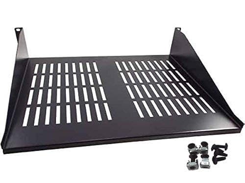 CNAweb 1U Rack Shelf - 11" Deep - Steel - Vented Rack Shelf - Rack ...