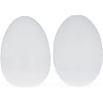 Amazon.com: Set of 2 White Plastic Jumbo Size Easter Eggs 10 Inches ...