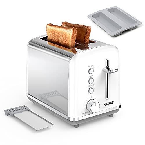 Toaster 2 Slice, Lionorm 900W Toaster with 6 Browning Settings, 1.5 In ...