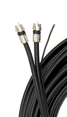 50 Feet, White - Dual RG6 Coaxial Cable with 18 AWG Copper Ground Wire ...