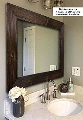 Amazon.com: Shiplap Large Wood Framed Mirror Available in 4 Sizes and ...