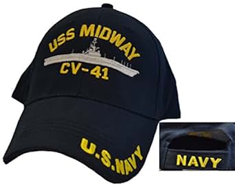USS Midway CV-41 Low Profile Cap Navy Blue at Amazon Men’s Clothing store: