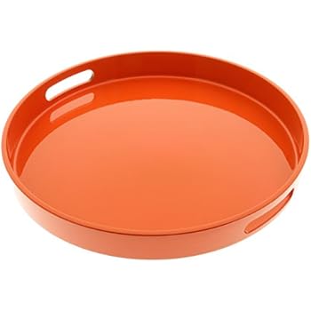Amazon.com | Kotobuki Round Gloss Lacquer Serving Tray, 13"-1/2 ...