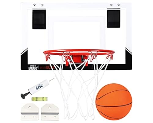 JAPER BEES Indoor Mini Basketball Hoop Over The Door & Wall Mount w ...