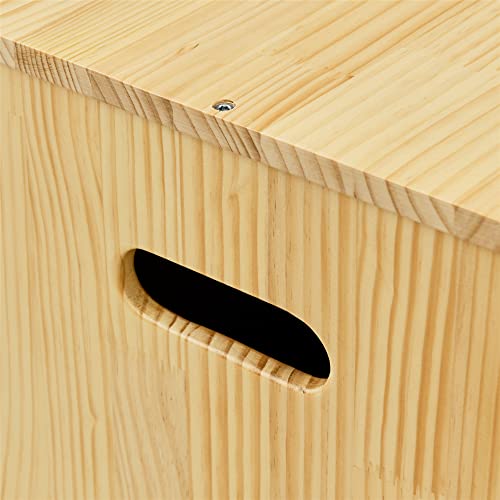 MUSEHOMEINC Large Wooden Stackable Storage Boxes,1 Piece,Storage Cube ...