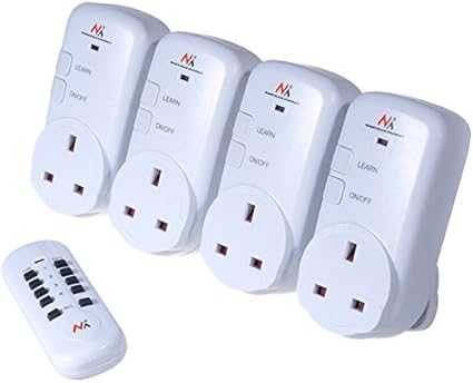 Maclean MCE07GB Remote Control Sockets (4x Socket 1x Remote) UK 3 Pin ...