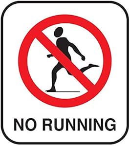Amazon.com : No Running Pool Safety Sign with Image - Stick-on Vinyl ...