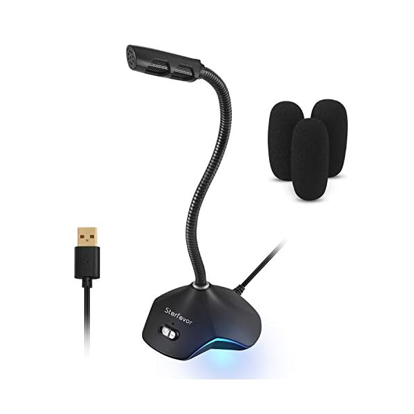 USB Computer Microphone Plug & Play Desktop Recording Mic with Mute ...