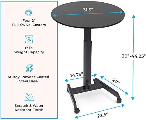 Stand Steady Height Adjustable Round Table & Multifunctional Mobile ...