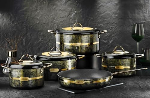 سعر Brioni SELECTION Natural Granite Cookware Set - 9 PCs (4 Pots 18/20 ...