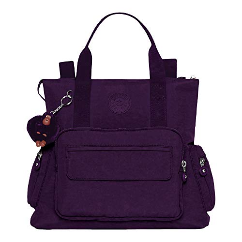 Purple Kipling Backpack. Seoul L Solid Laptop Backpack, Purple Feather.