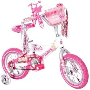Amazon.com: Barbie Girl's Bike, White/Pink, 12-Inch: Sports & Outdoors