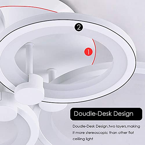 ROYAL PEARL Modern Ceiling Light Dimmable Chandelier Led Flush Mount ...