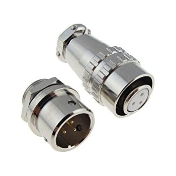 Amazon.com: HQ 3 Contacts 3-Pin Aviation Plug Connector - M12 - Panel ...