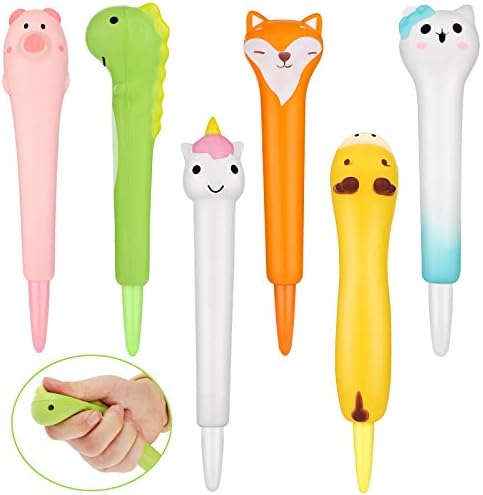 6 Pieces Kawaii Gel Ink Pen Squishy Cute Pens Cute Cartoon Animal Gel ...