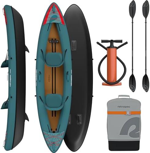 Retrospec Coaster Tandem Inflatable Kayak - 2 Person Inflatable Kayak ...