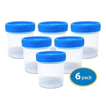 Amazon.com: Urine Specimen Collection Cups with Lids, 90ml (6 Pack ...