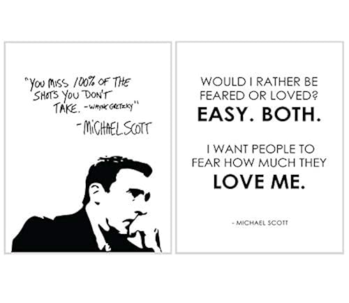 Michael Scott Motivational Quote Poster Set - 11x14 UNFRAMED Wall ...