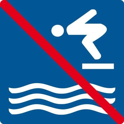 Schwimmbadschild - Springen verboten - Aluminium - 20 x 20 cm: Amazon ...