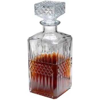 Amazon.com | Epure Glass Whiskey Decanter 30 Ounce and Glass Lid with ...