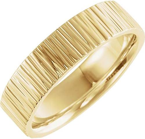 Amazon.com: 14K Yellow Gold 6 mm Tree Bark Pattern Band Size 11.5 Tree ...