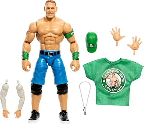 Mattel WWE Elite Collection John Cena Action Figure with Nicholas Build ...