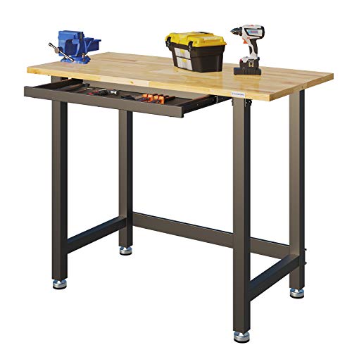 FLEXIMOUNTS Work Bench w/Drawer, 3000-lb Capacity，48“x 24“ Garage ...