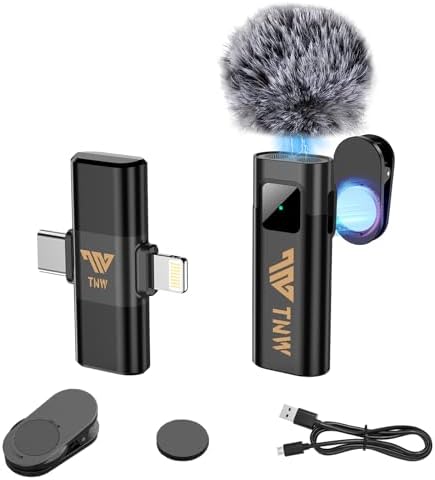 سعر Wireless Lavalier Microphone for iPhone Android, TNW A2 Magnetic ...