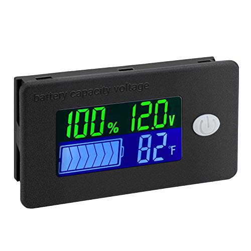 DROK Battery Capacity Monitor, 10-100v Battery Meter Monitor, 12V 24V ...