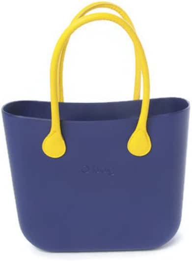 Authentic Italian O Bag in Iris with Long Yellow Handles: Handbags ...