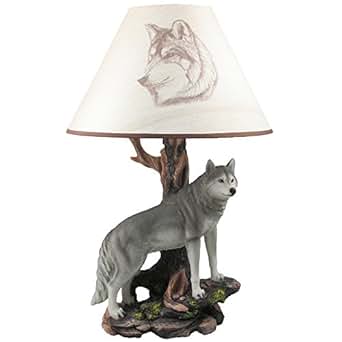 Rustic Wolf Table Lamp Statue in Decorative Southwestern, Cabin and ...