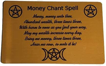 NewAge Designs Money Chant Spell Gold Metal Wallet Purse Insert Card ...