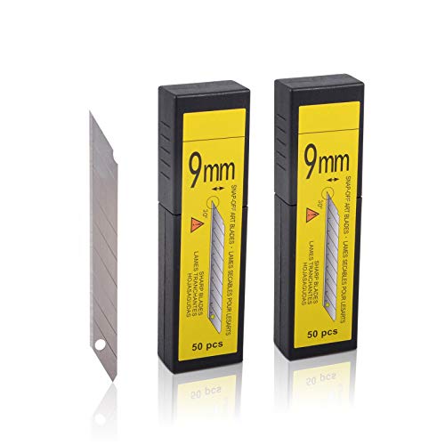 FOSHIO 30 Degree Snap Off Blades 9MM Universal Art Knife Replacement Blades, High Hardness ...