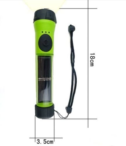 Led Flashlight Green Waterproof Solar LED Flashlight Rechargeable Torch ...