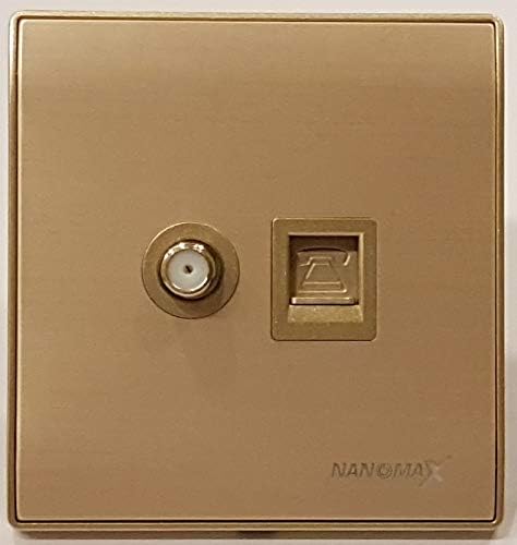 NANO MAX Dual Socket For Telephone And Satellite Dish, 7x7 CM - Gold ...